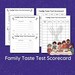 Family Taste Testing Challenge Contest Score Card, Dinner or Party Food ...