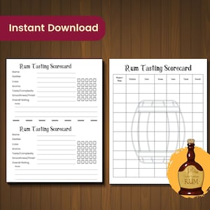 Rum Tasting Score Card Cocktail Tasting Flight Party - Etsy