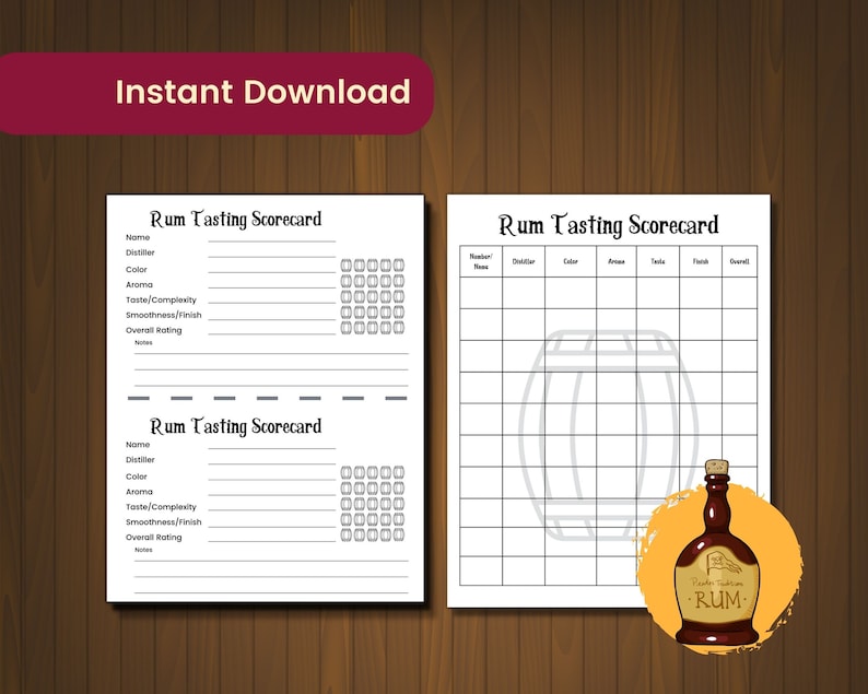 Rum Tasting Score Card Cocktail Tasting Flight Party - Etsy