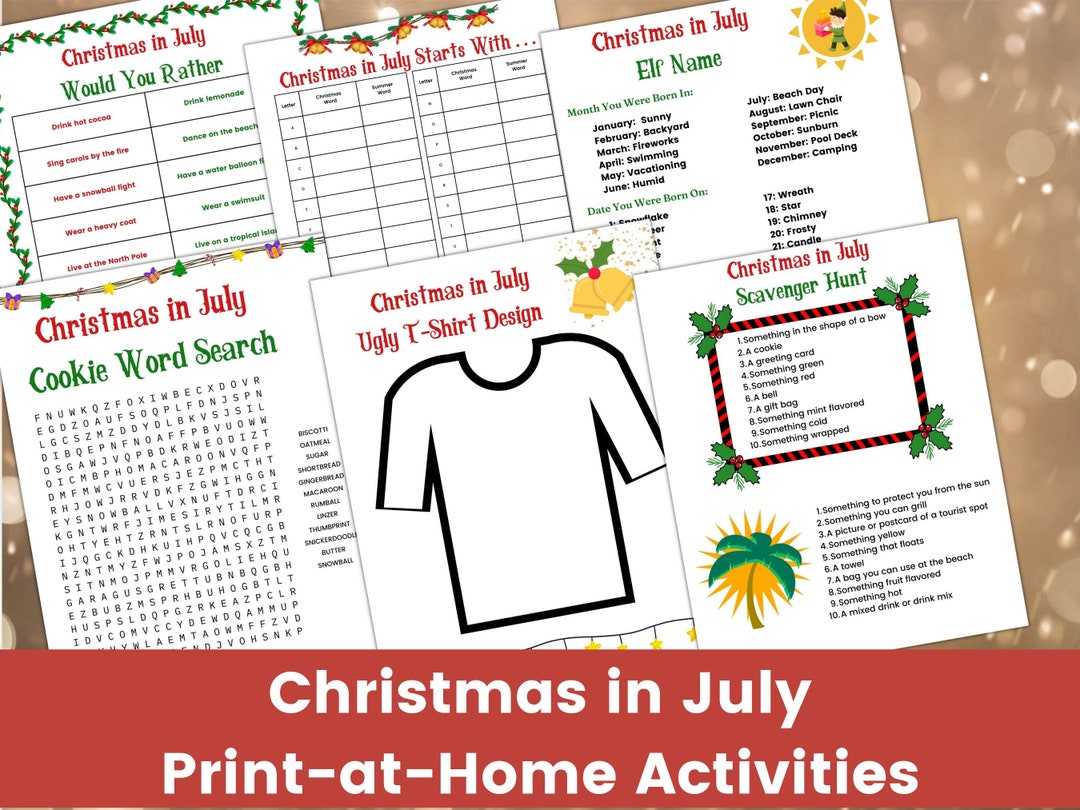 Christmas in July Party Activites for Kids and Adults at Home Summer ...