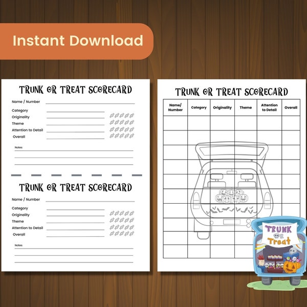 Trunk or Treat Punch Card - Etsy