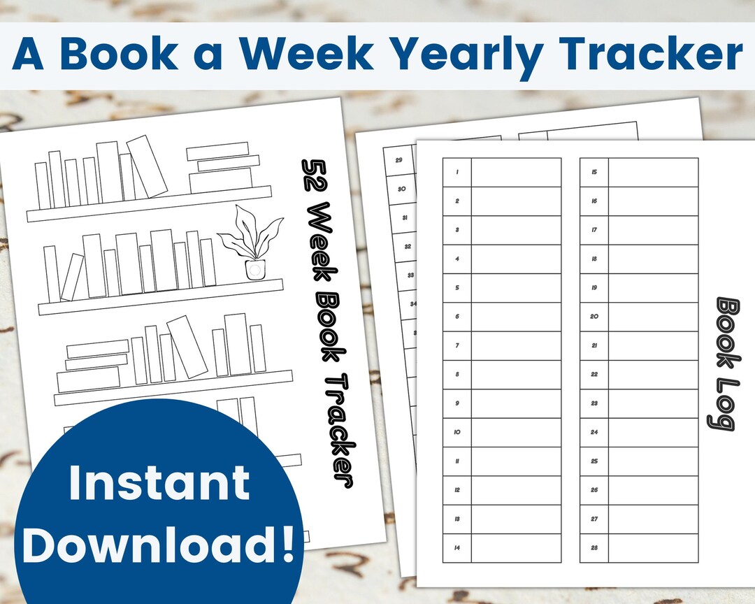 52 Week Book Tracker and Reading Log - Set Your Goal to Read One Book ...