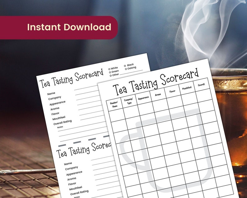Tea Tasting Score Card Tea Party Games Tea Party Printable - Etsy