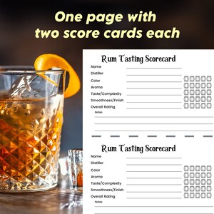 Rum Tasting Score Card Cocktail Tasting Flight Party - Etsy