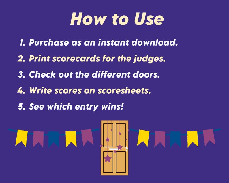 Door Decorating Contest Scorecard – Holiday Party Game Printable for ...