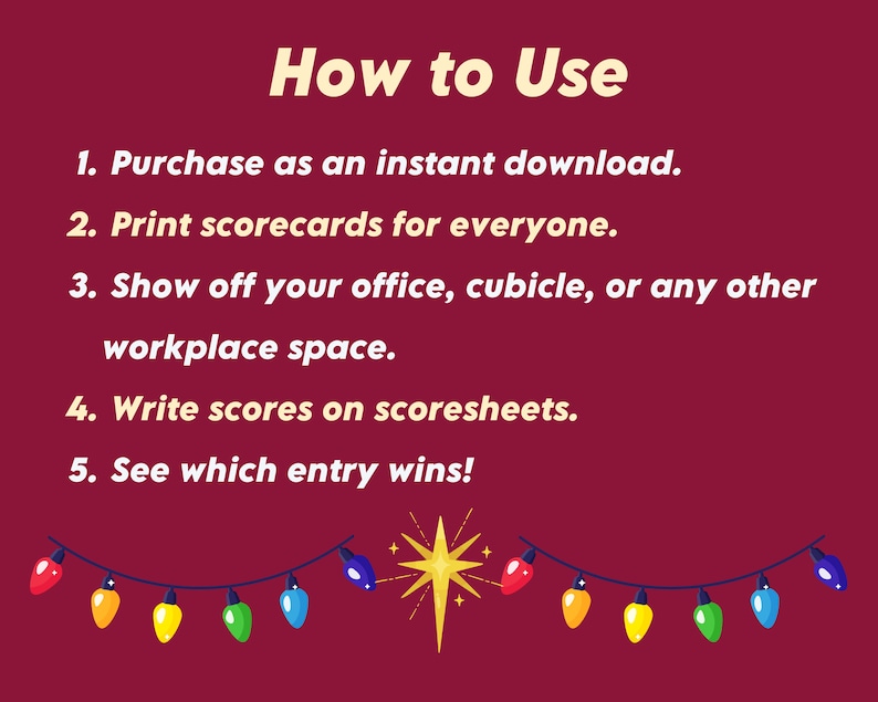 Office Decorating Contest Scorecard – Christmas Desk Decor Judging (PDF ...