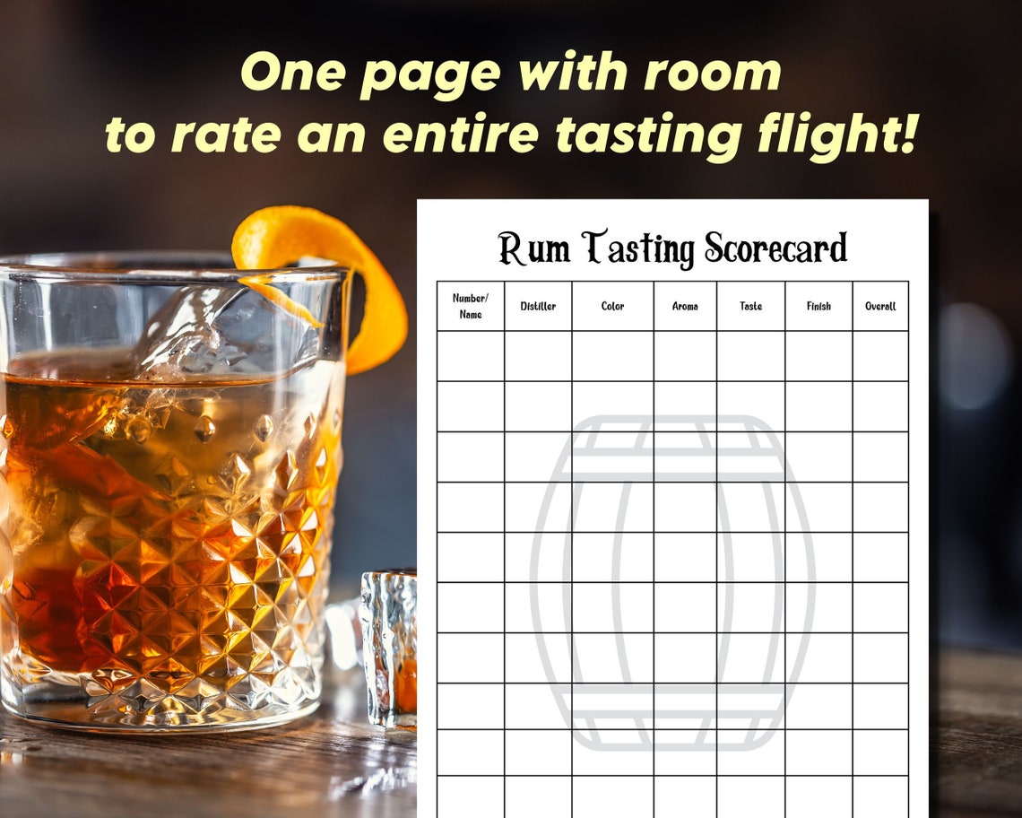 Rum Tasting Score Card Cocktail Tasting Flight Party - Etsy