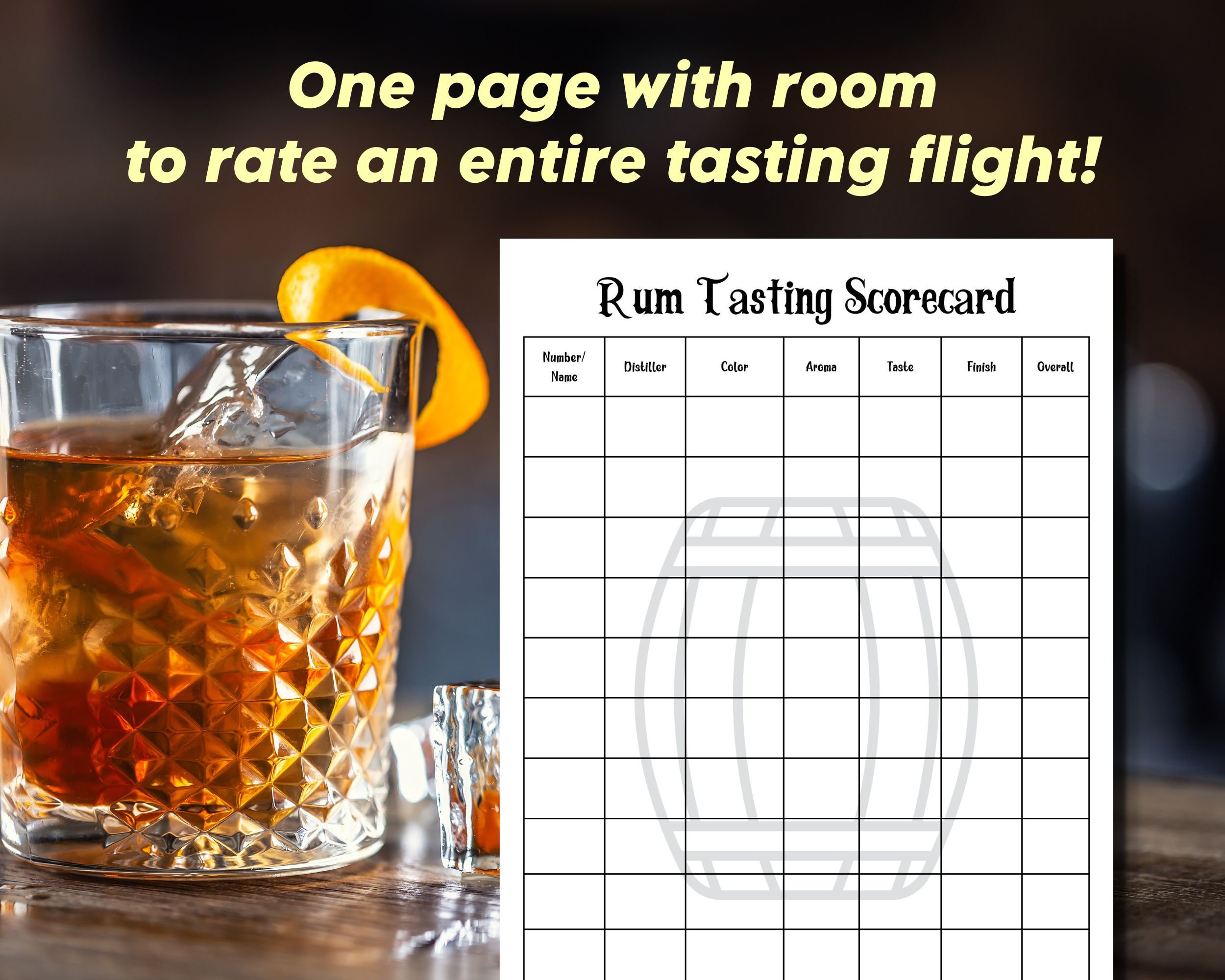 Rum Tasting Score Card Cocktail Tasting Flight Party - Etsy