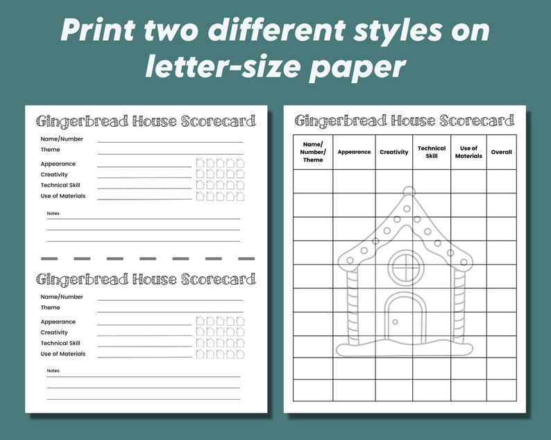 Gingerbread House Decorating Scorecard – Holiday Contest Game (PDF ...