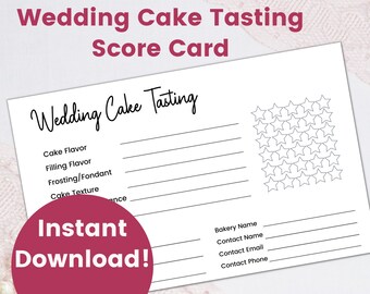 Cake Tasting Card - Etsy