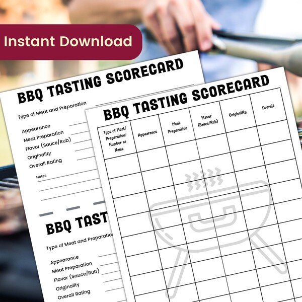 Bbq Cookoff Judging Cards - Etsy
