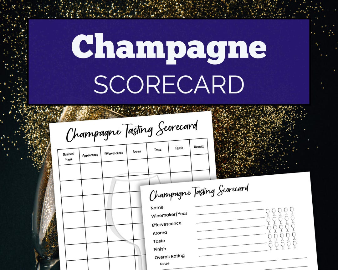 Champagne Tasting Scorecard – Sparkling Wine Flight Party Game (PDF ...