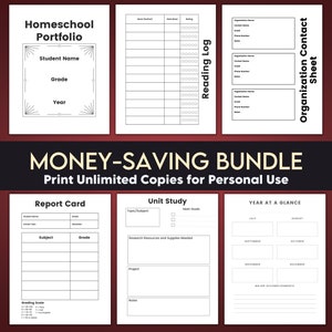 Homeschool Planner Printable and Home Education Portfolio With Planning ...