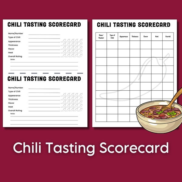 Food Judging Score Sheet - Etsy