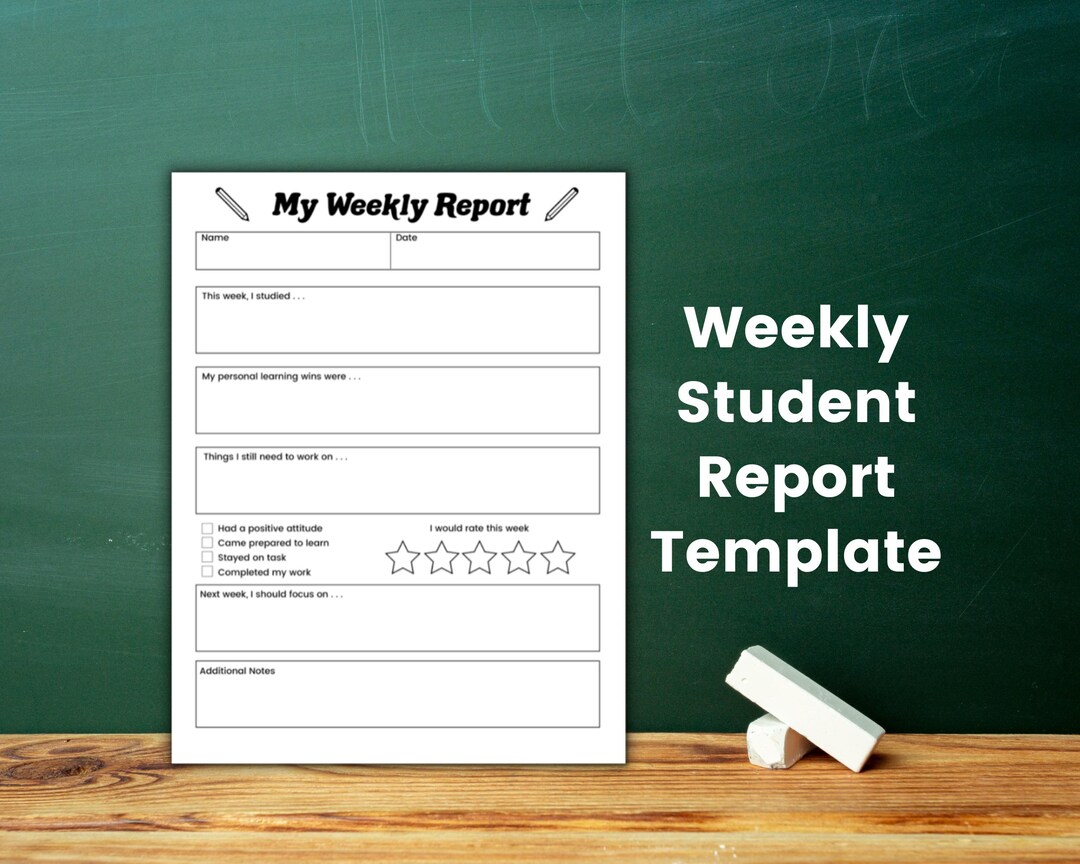 Weekly Student Report to Send Home | Encourage School to Home ...