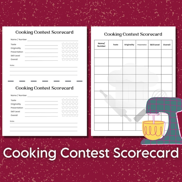 Bake off Score Cards - Etsy