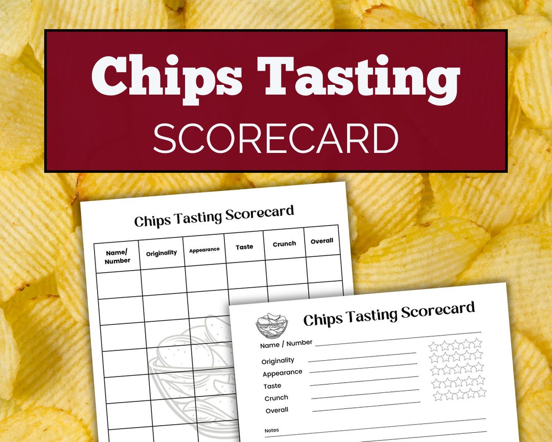 Chips Tasting Scorecard – Potato Chip Flavor Ranking Party Game ...