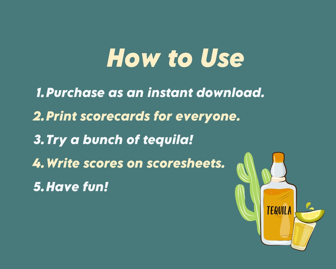 Tequila Tasting Score Card, Tequila Flight Board Tasting Notes for ...