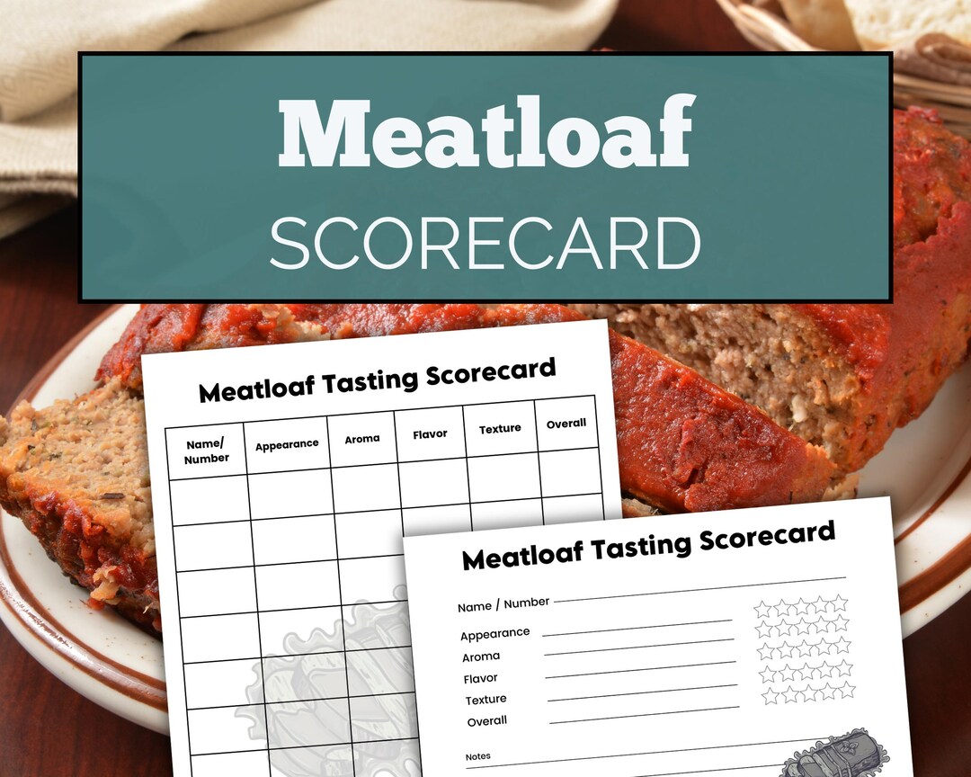 Meatloaf Taste Testing Scorecard – Family Cookoff Game (PDF Download ...