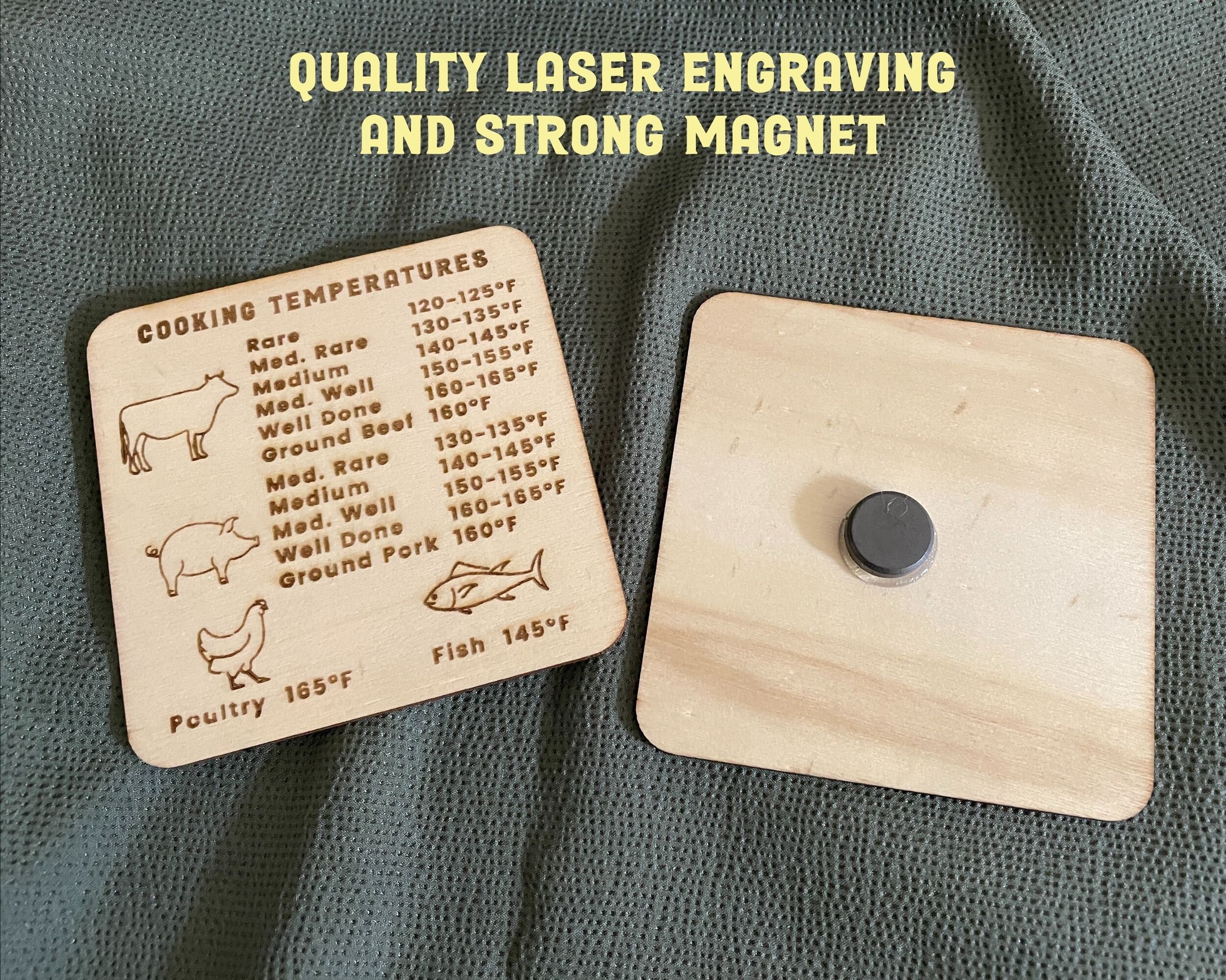 Meat Cooking Temperature Magnet, Fridge Magnet for Meat Smoking or ...