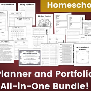 Homeschool Planner Printable and Home Education Portfolio With - Etsy