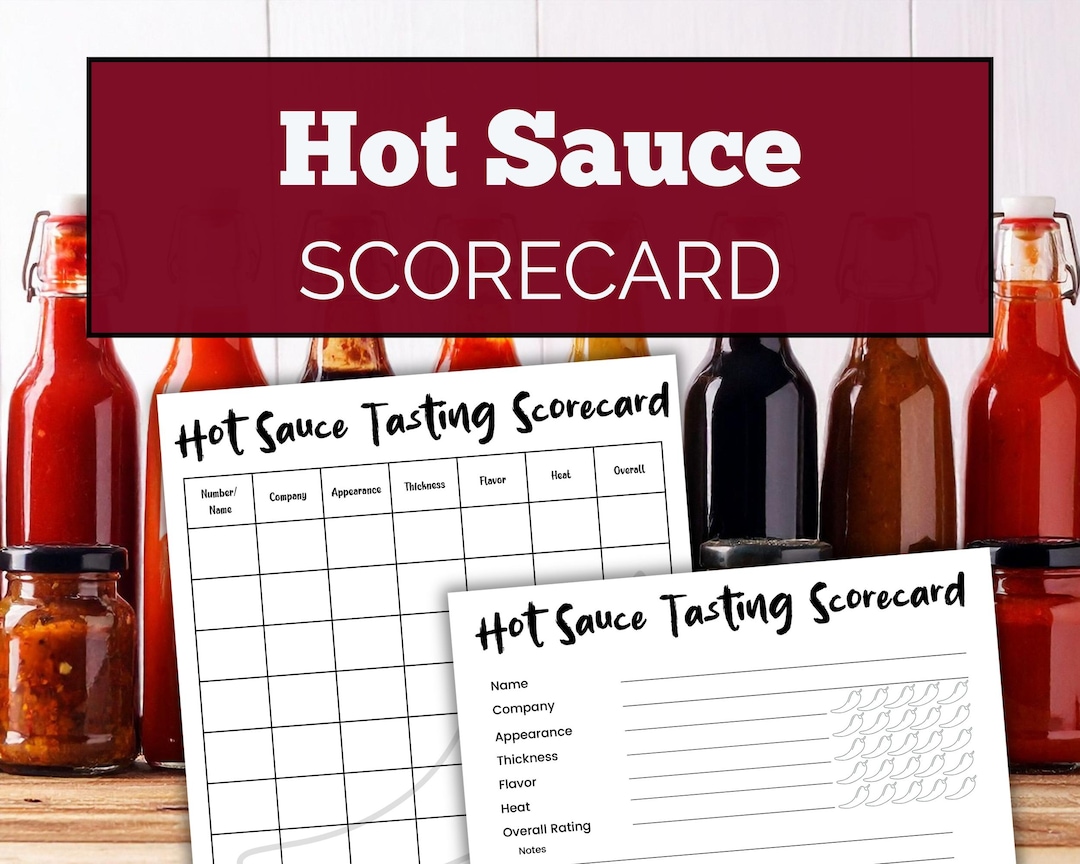 Hot Sauce Tasting Scorecard – Spicy Food Party Game Printable (PDF ...