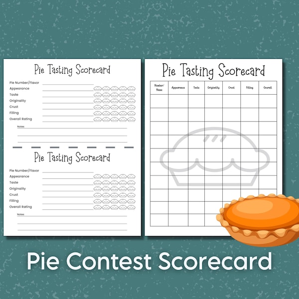 Baking Contest Score Sheet - Etsy