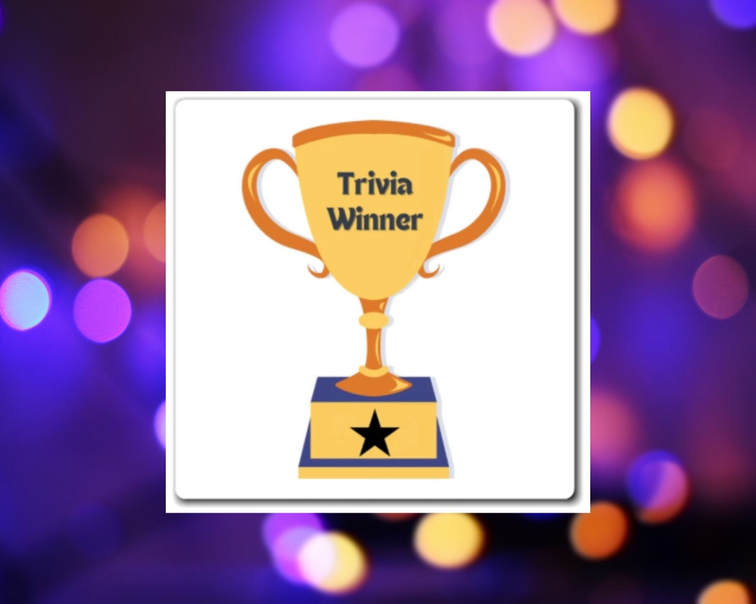 Trivia Night Game Winner Trophy Fridge Magnet, Funny Award for Pub ...