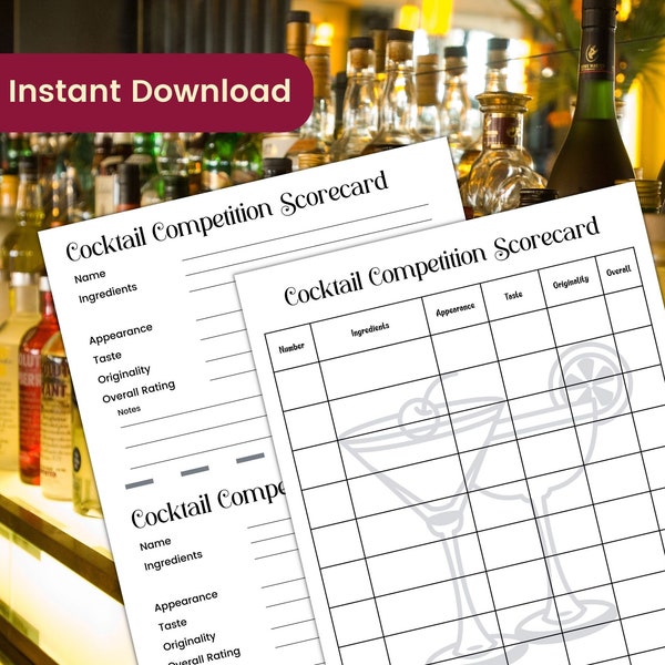 Drink Competition Score - Etsy