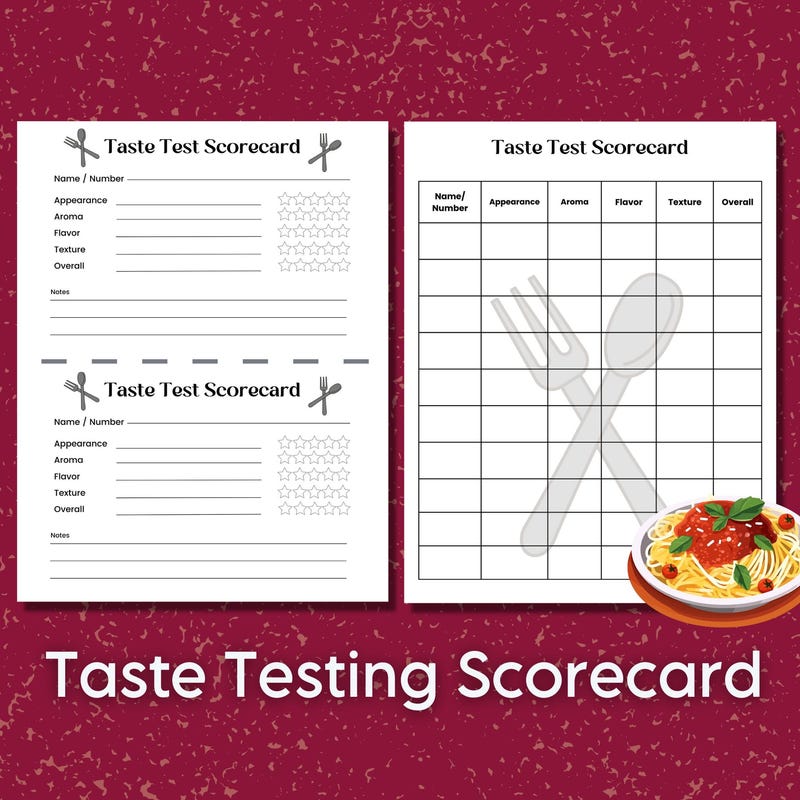 Food Judging Score Sheet - Etsy