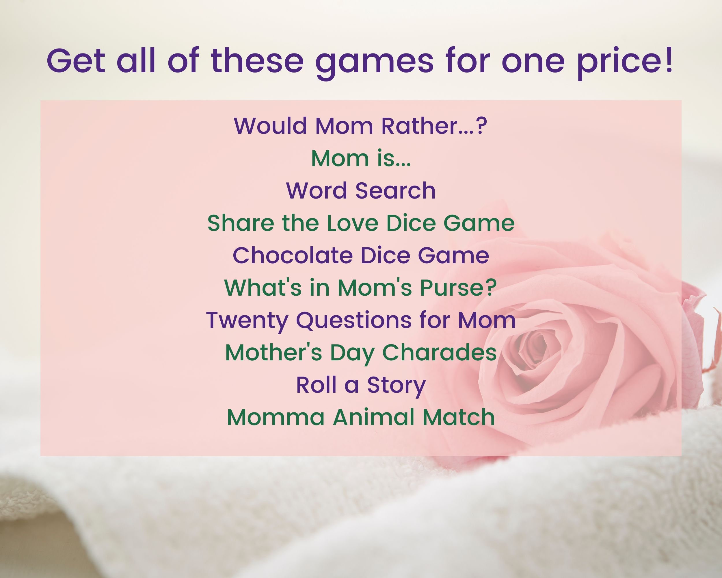 Mother's Day Activities for Kids and Adults, Mothers Day Games Bundle ...