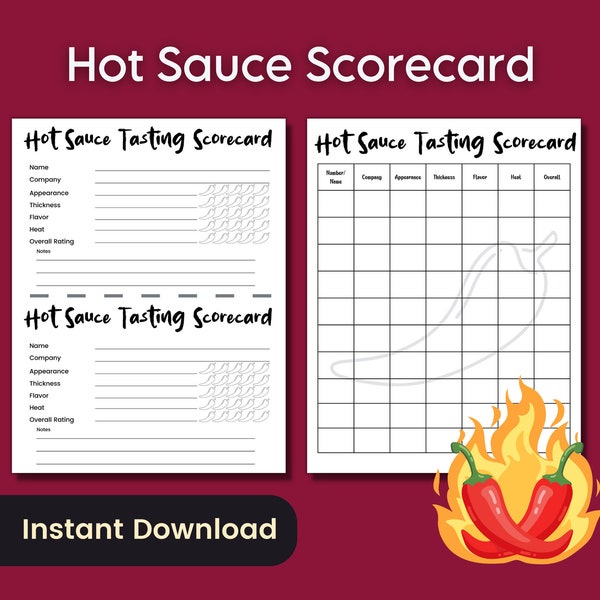 Taste Test Score Card - Etsy