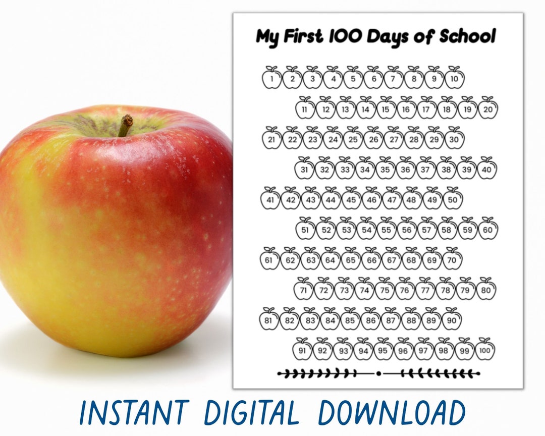 My First 100 Days of School Countdown | School Apple Design | Great ...