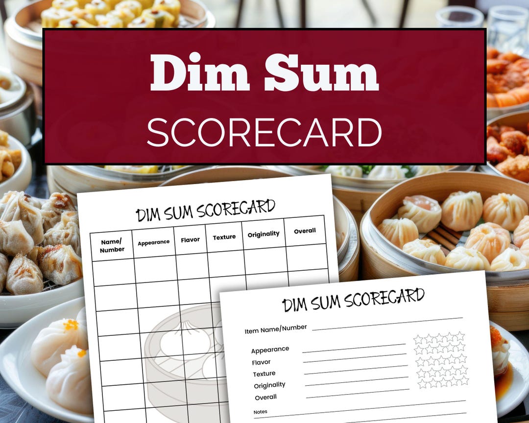 Dim Sum Tasting Party Scorecard – Lunar New Year Game (printable PDF ...
