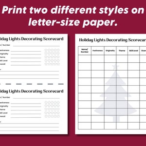 Christmas Lights Judging Scorecard – Holiday Decoration Contest ...