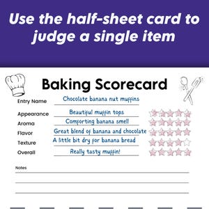 Baking Contest Scorecard – Printable Taste Test Party Challenge ...