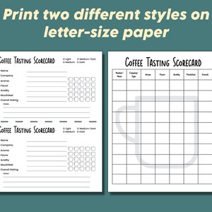 Coffee Tasting Scorecard – Party Game Rating Printable (PDF Download ...