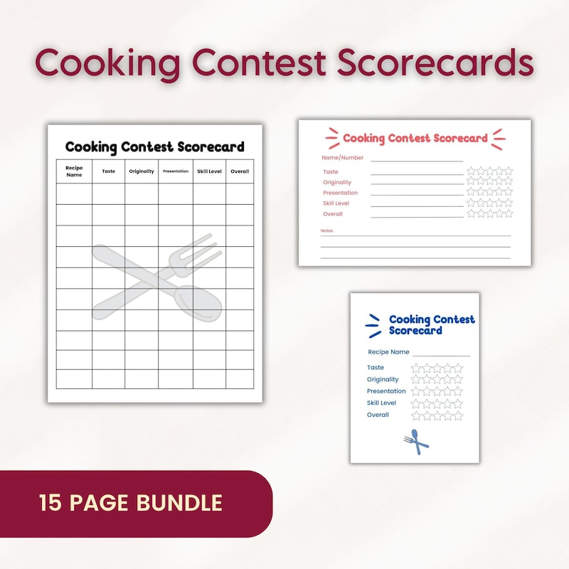 Bake off Score Cards - Etsy