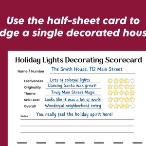 Christmas Lights Judging Scorecard – Holiday Decoration Contest ...