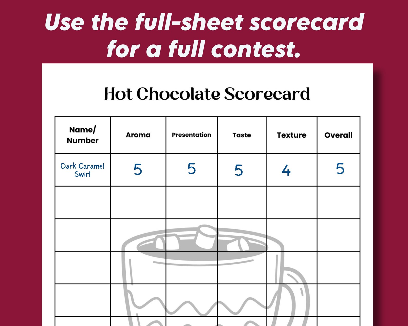 Hot Chocolate Tasting Game – Winter Scorecard Cozy Party Activity (PDF ...