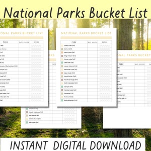 National Parks Bucket List Printable | Keep Track of Your National ...