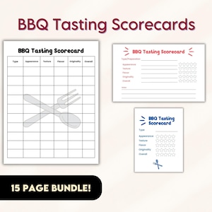 BBQ Cookoff Scorecard – Barbecue Tasting Game Ballot Bundle (PDF ...