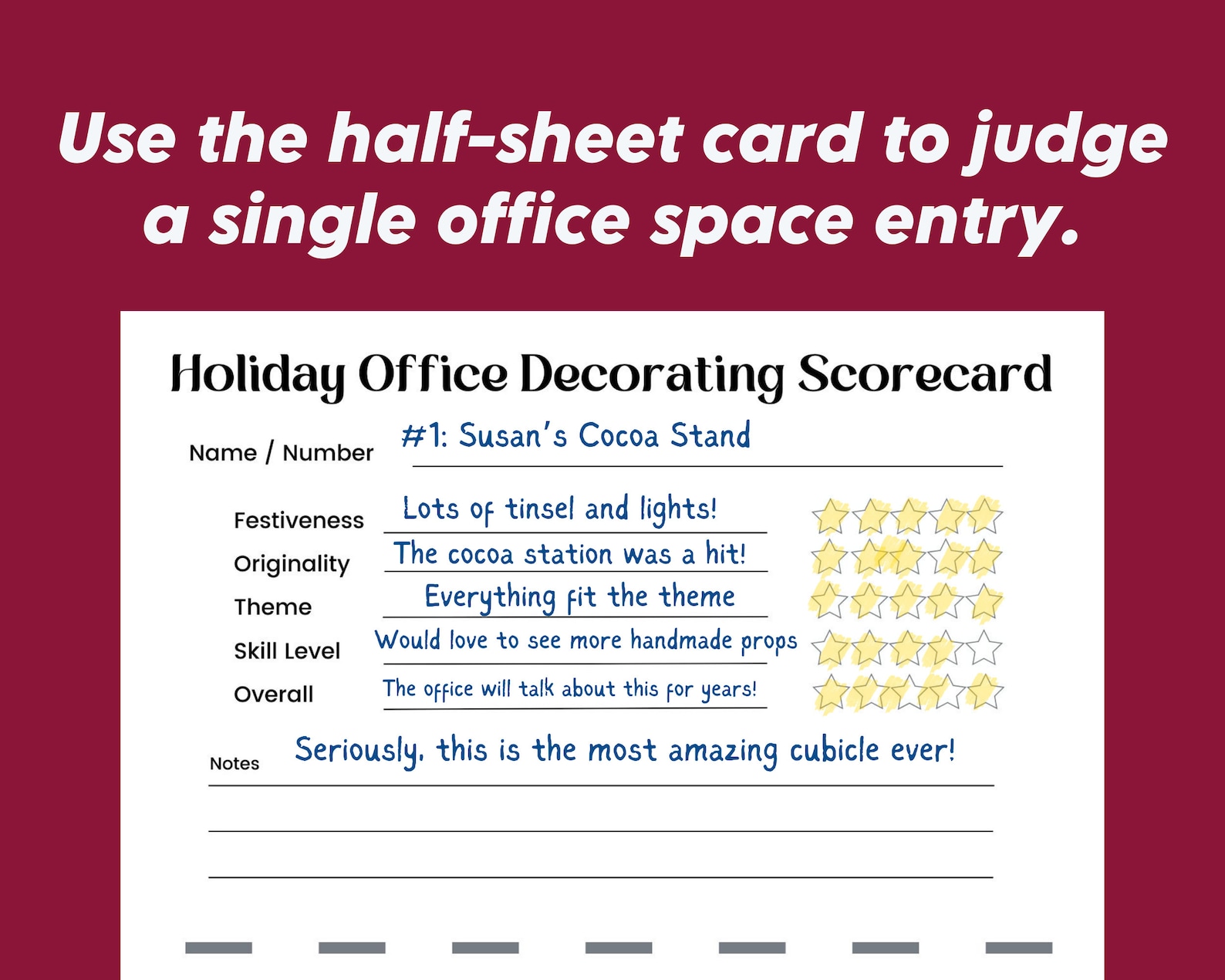 Office Decorating Contest Scorecard – Christmas Desk Decor Judging (PDF ...