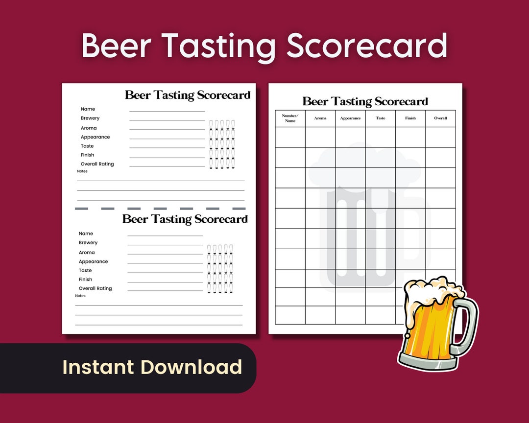 Beer Tasting Scorecard for Craft Beer Party - Etsy