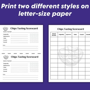 Chips Tasting Scorecard – Potato Chip Flavor Ranking Party Game ...