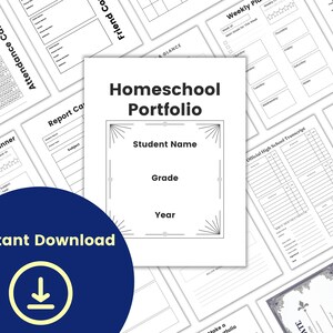 Homeschool Planner Printable and Home Education Portfolio With - Etsy