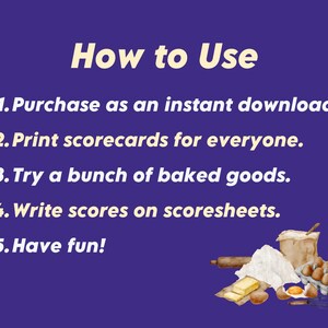 Baking Contest Scorecard – Printable Taste Test Party Challenge ...
