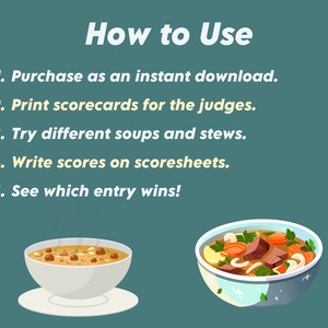 Soup Cookoff Scorecard – Stew & Chowder Tasting Game (PDF Download) - Etsy