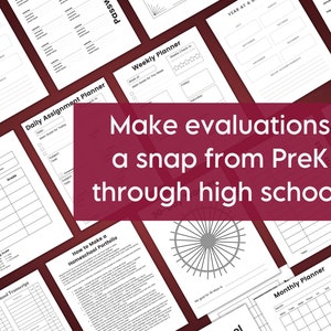 Homeschool Planner Printable and Home Education Portfolio With Planning ...