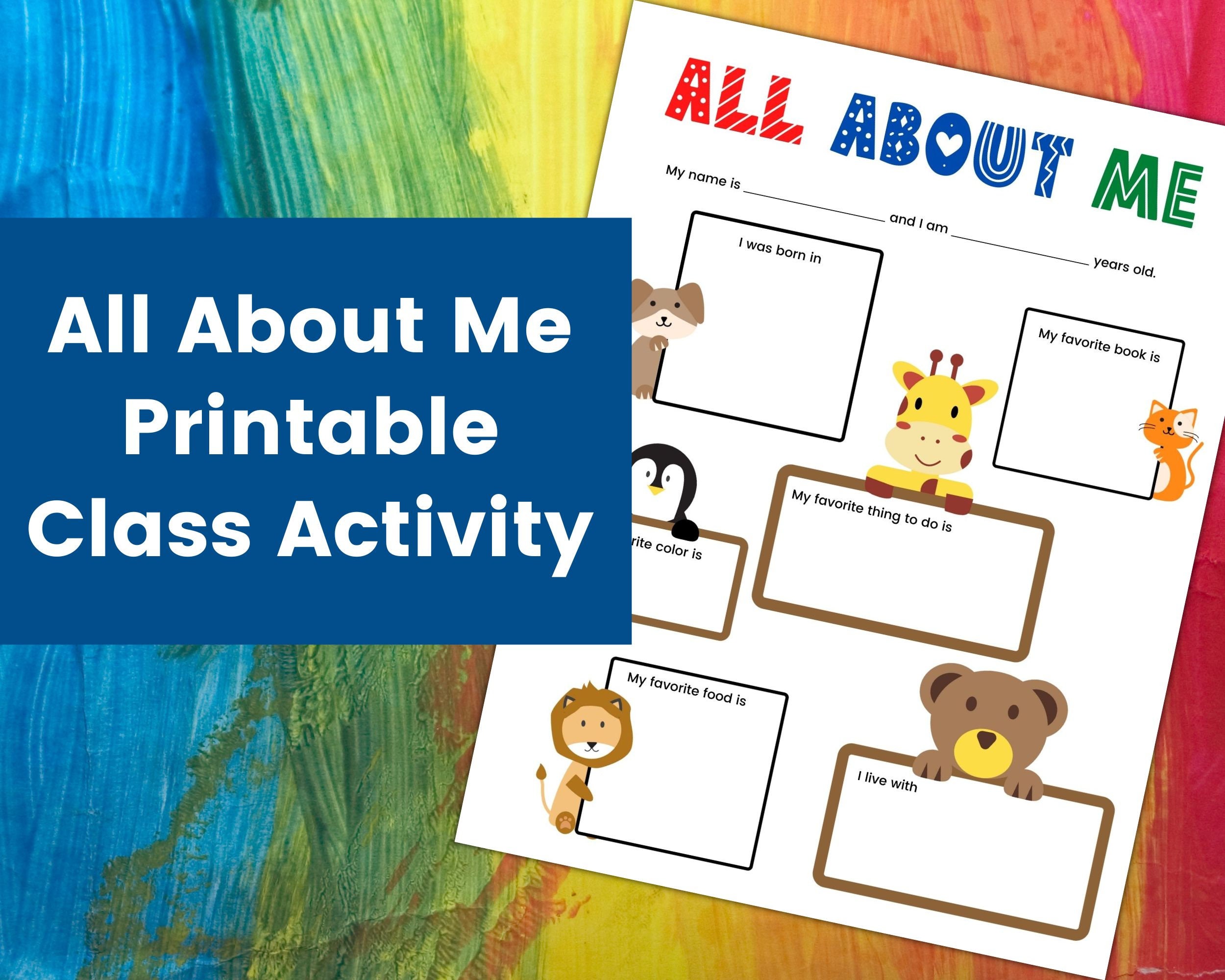 All About Me Printable Classroom Activity for in Class or Send Home ...